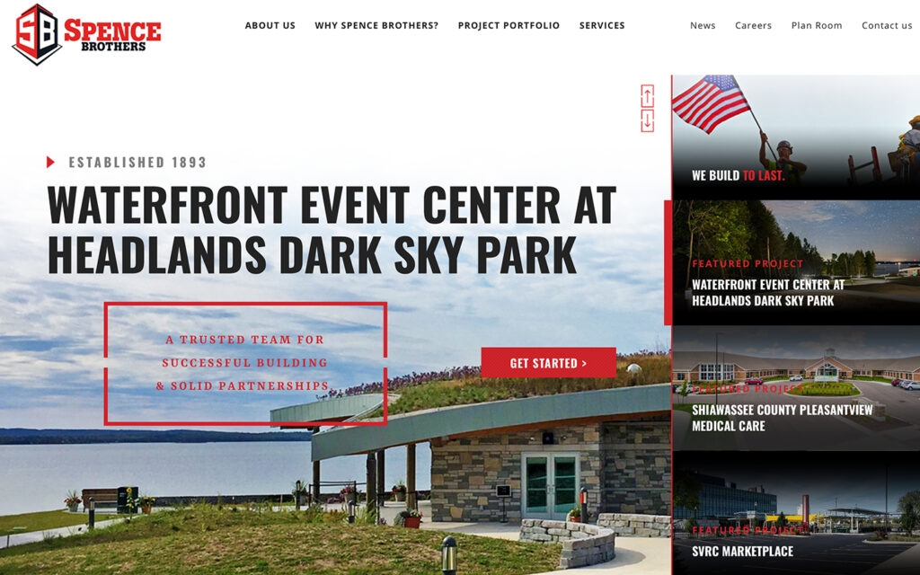 Building Construction Website Design For Spence Brothers | Formcode